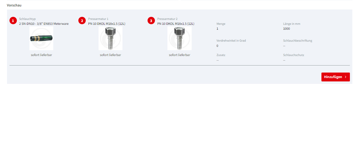 Hydraulic hose configurator | GRANIT PARTS shop